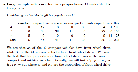 Solved • Large sample inference for two proportions. | Chegg.com