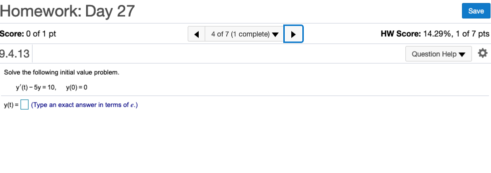 Solved Homework Day 27 Save Score 0 Of 1 Pt 4 Of 7 1