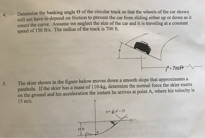 Solved Determine the banking angle Theta of the circular | Chegg.com