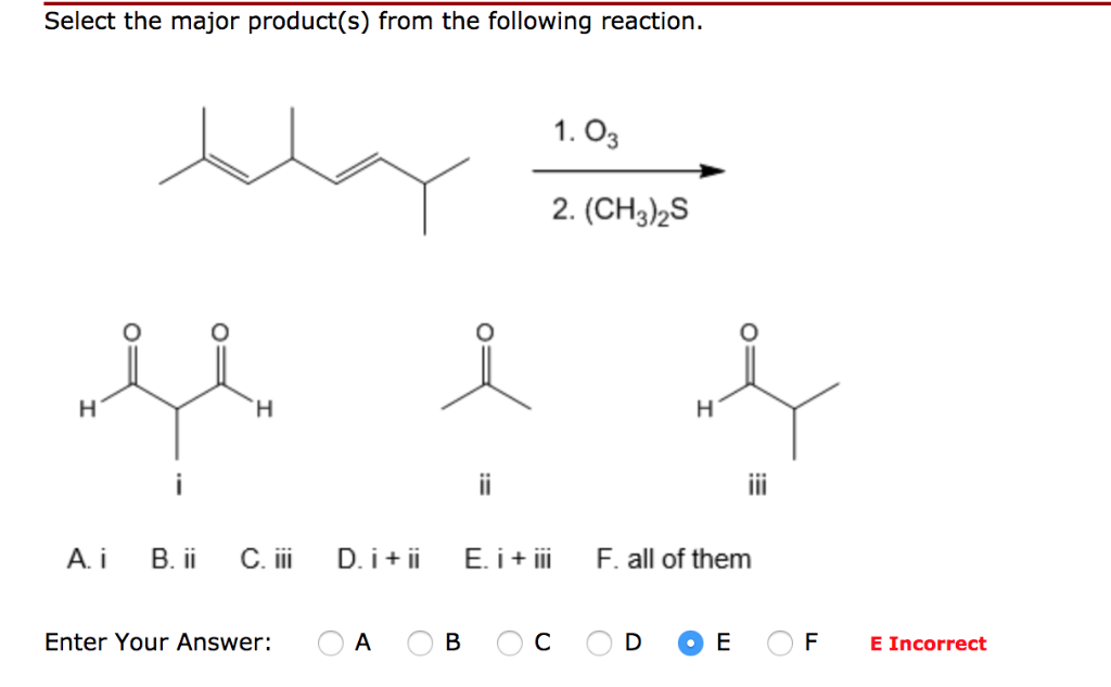 Solved Select the major product(s) from the following | Chegg.com