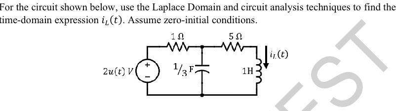 Solved For the circuit shown below, use the Laplace Domain | Chegg.com