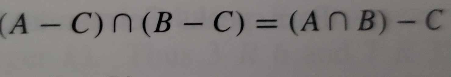 Solved (A - C) n (B-C) = (ANB) - C | Chegg.com