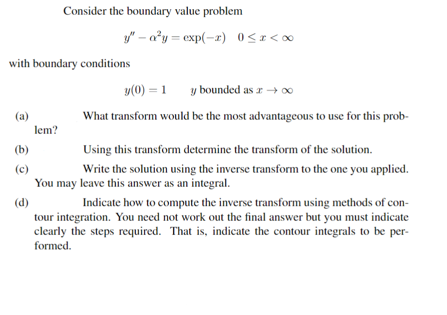 Solved Consider The Boundary Value Problem