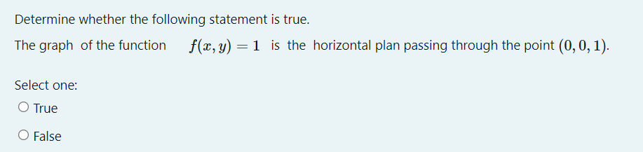 Solved Determine whether the following statement is true. | Chegg.com
