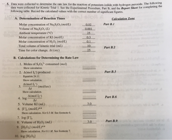 Solved 5. Data were collected to determine the rate law for | Chegg.com