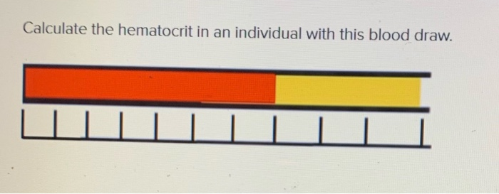 Solved Calculate the hematocrit in an individual with this | Chegg.com