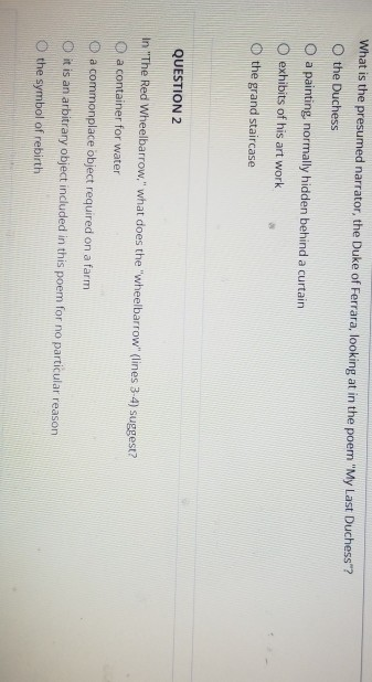 Solved What is the presumed narrator, the Duke of Ferrara, | Chegg.com