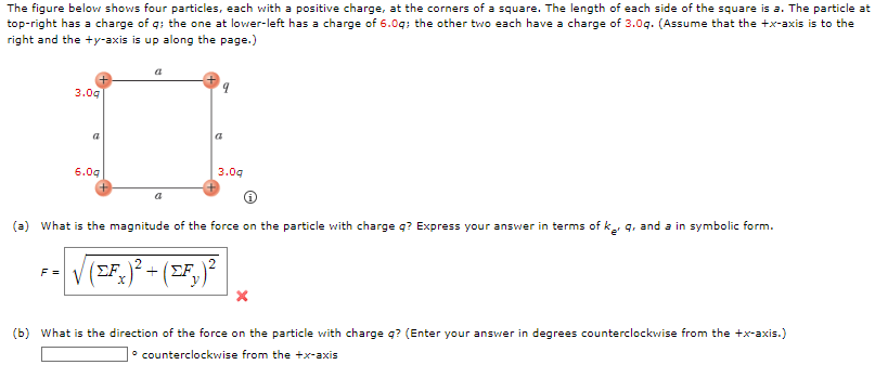 Solved The figure below shows four particles, each with a | Chegg.com