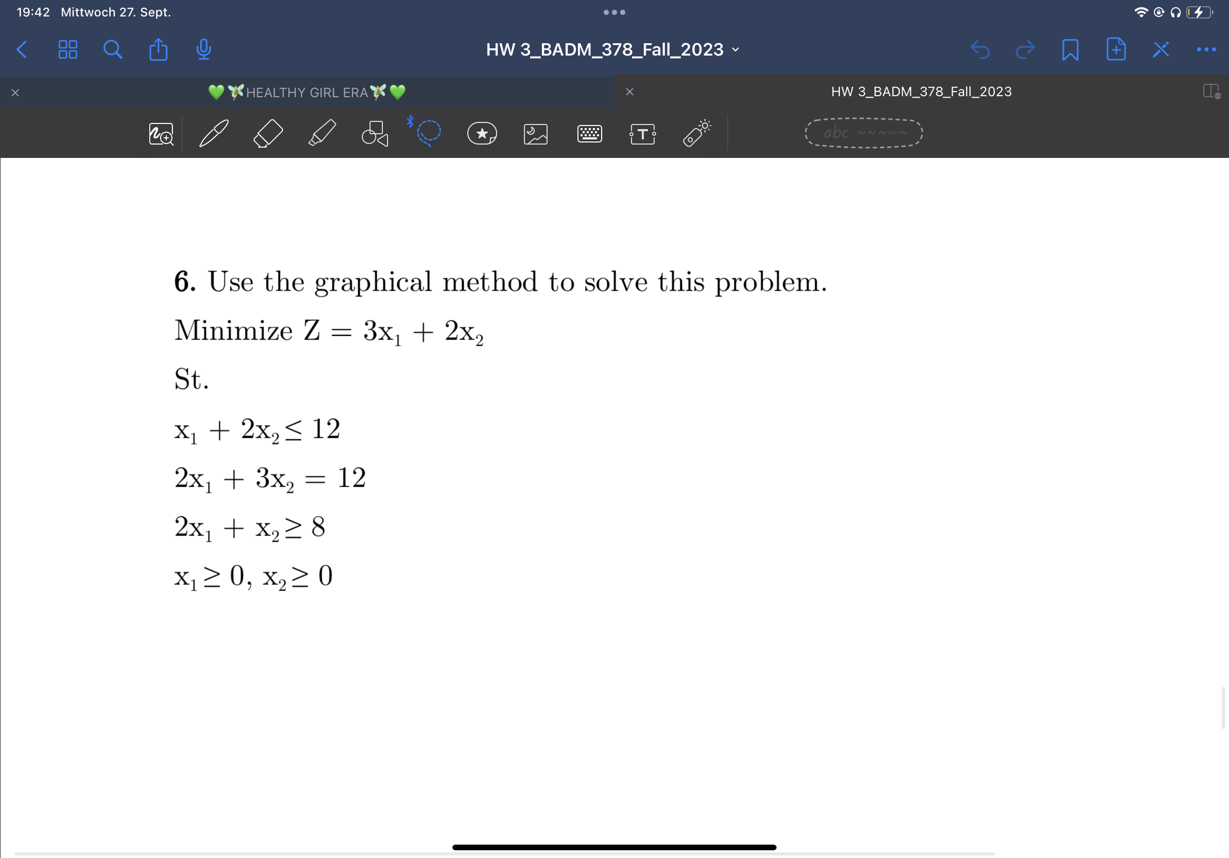 Solved 6. Use the graphical method to solve this problem. | Chegg.com