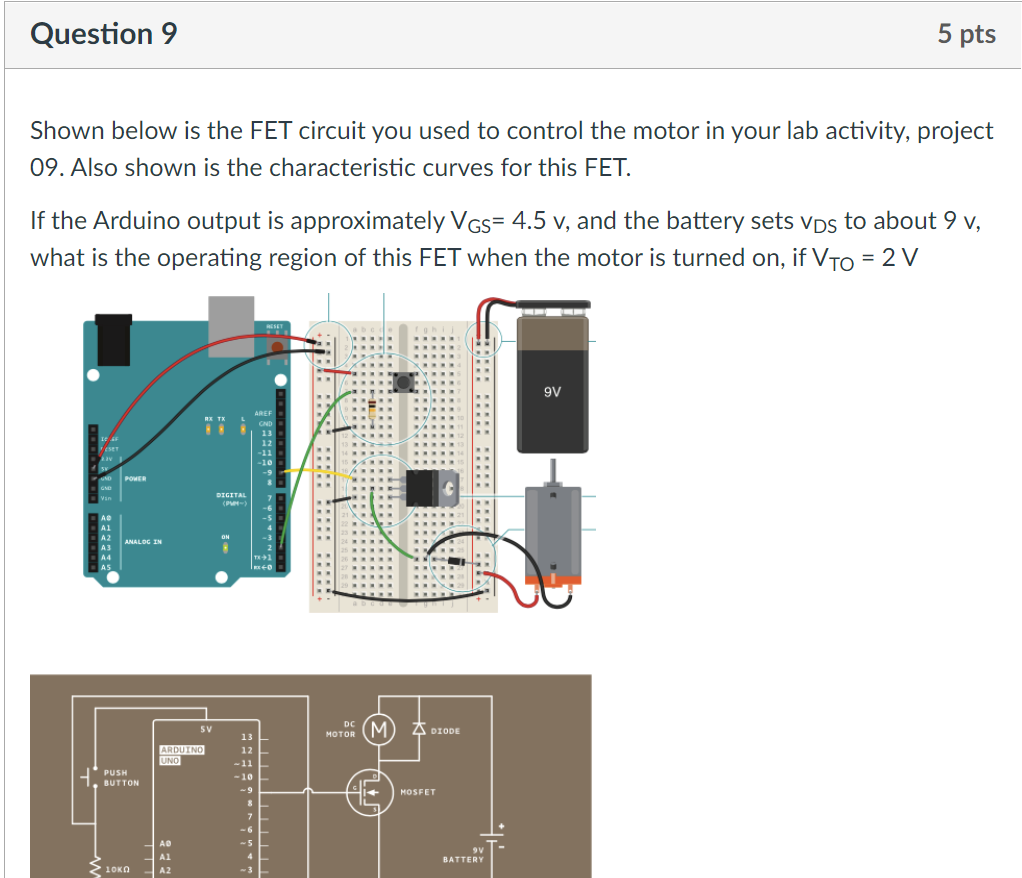 Solved Shown below is the FET circuit you used to control | Chegg.com