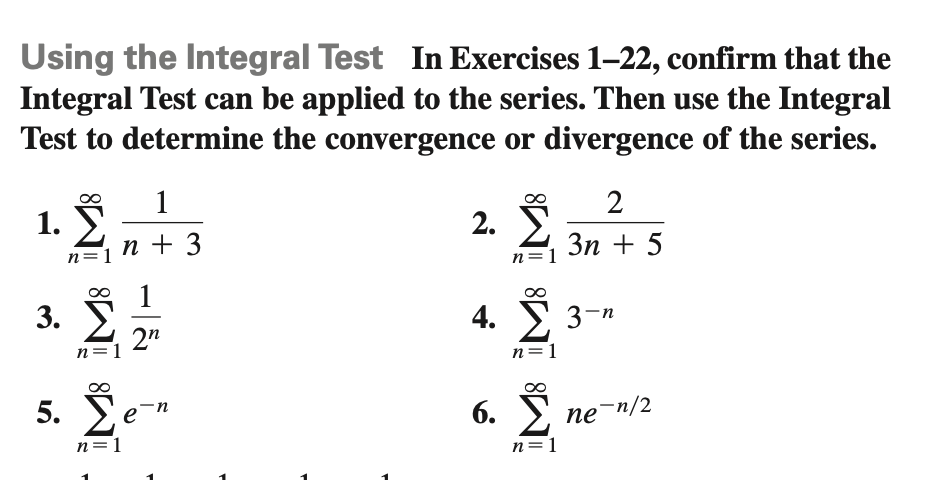 Solved Using the Integral Test In Exercises 1-22, confirm | Chegg.com