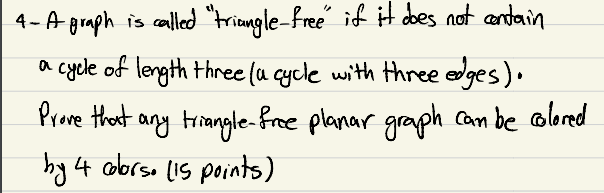 Solved 4- A graph is called "triangle-free" if it does not | Chegg.com