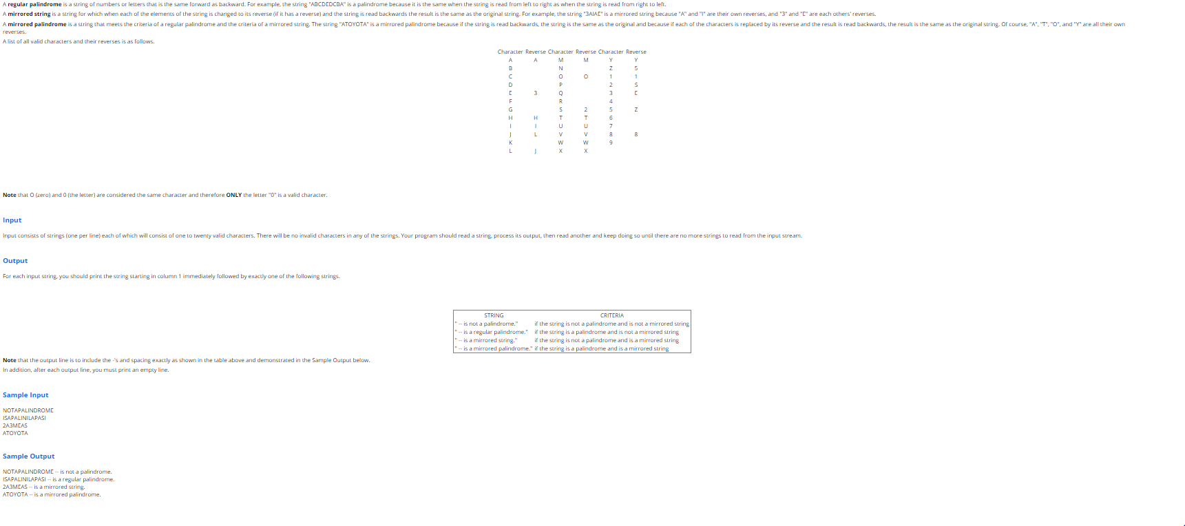 A Regular Palindrome Is A String Of Numbers Or 