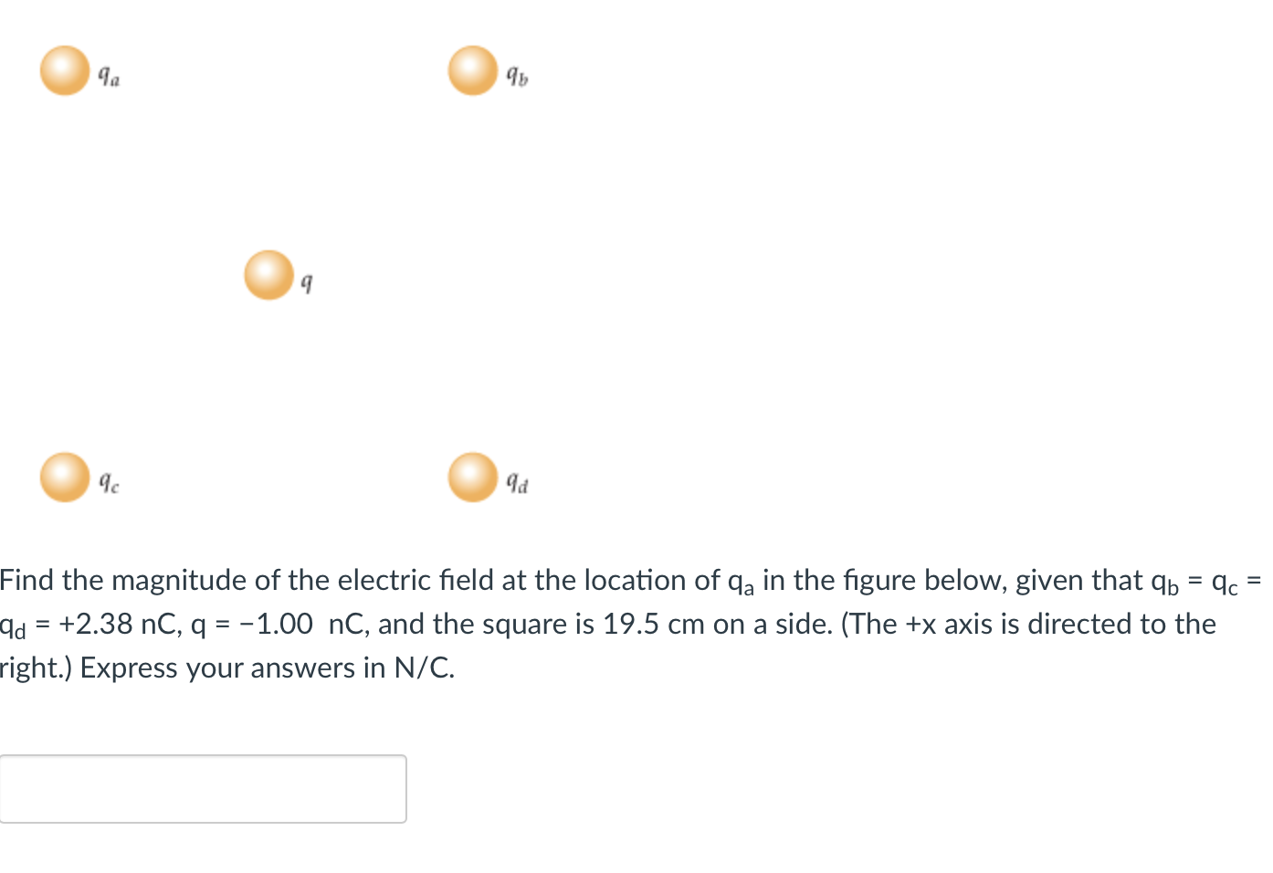 Solved Find the magnitude of the electric field at the | Chegg.com