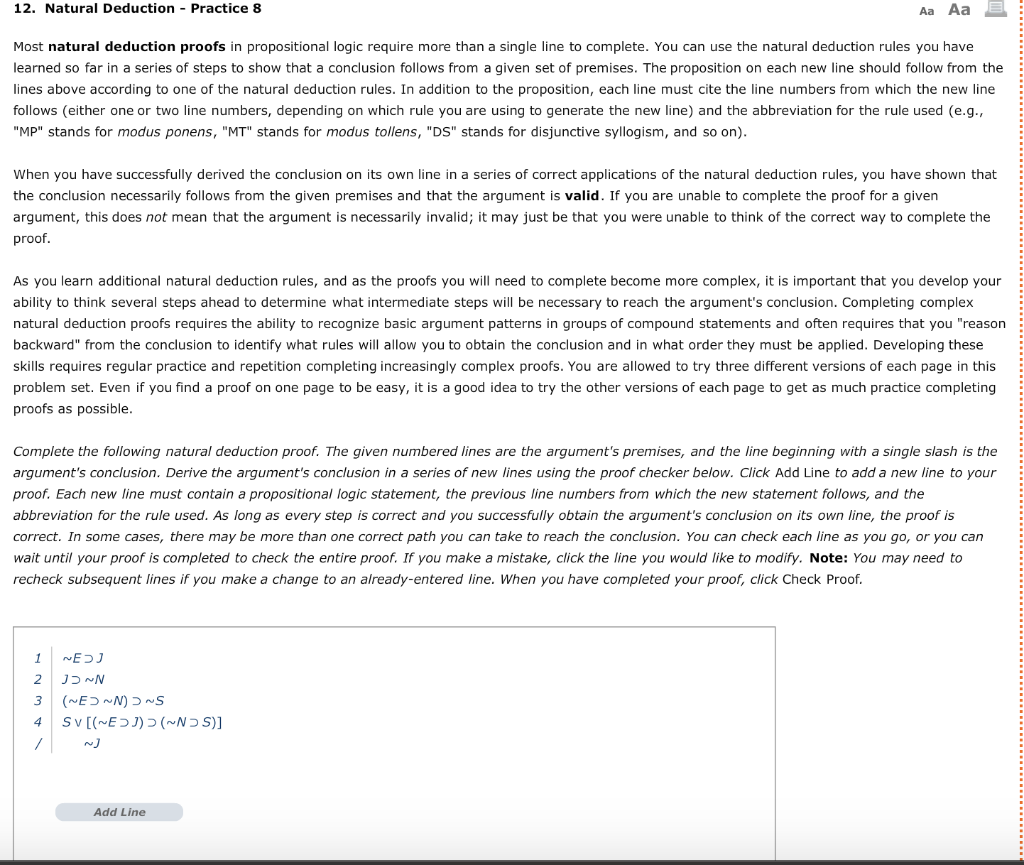 Solved 12. Natural Deduction - Practice 8 Aa Aa Most natural | Chegg.com