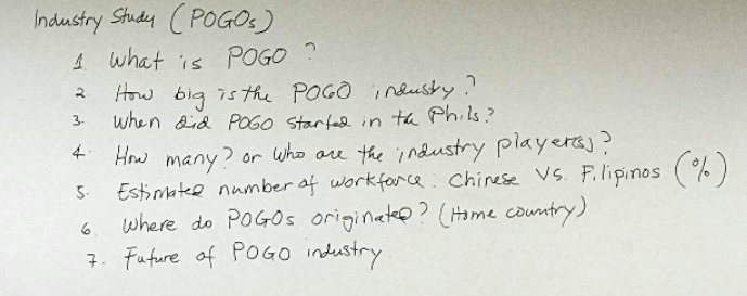 Solved Industry Study (POGOs) 1. What is POGO? 2. How big is | Chegg.com
