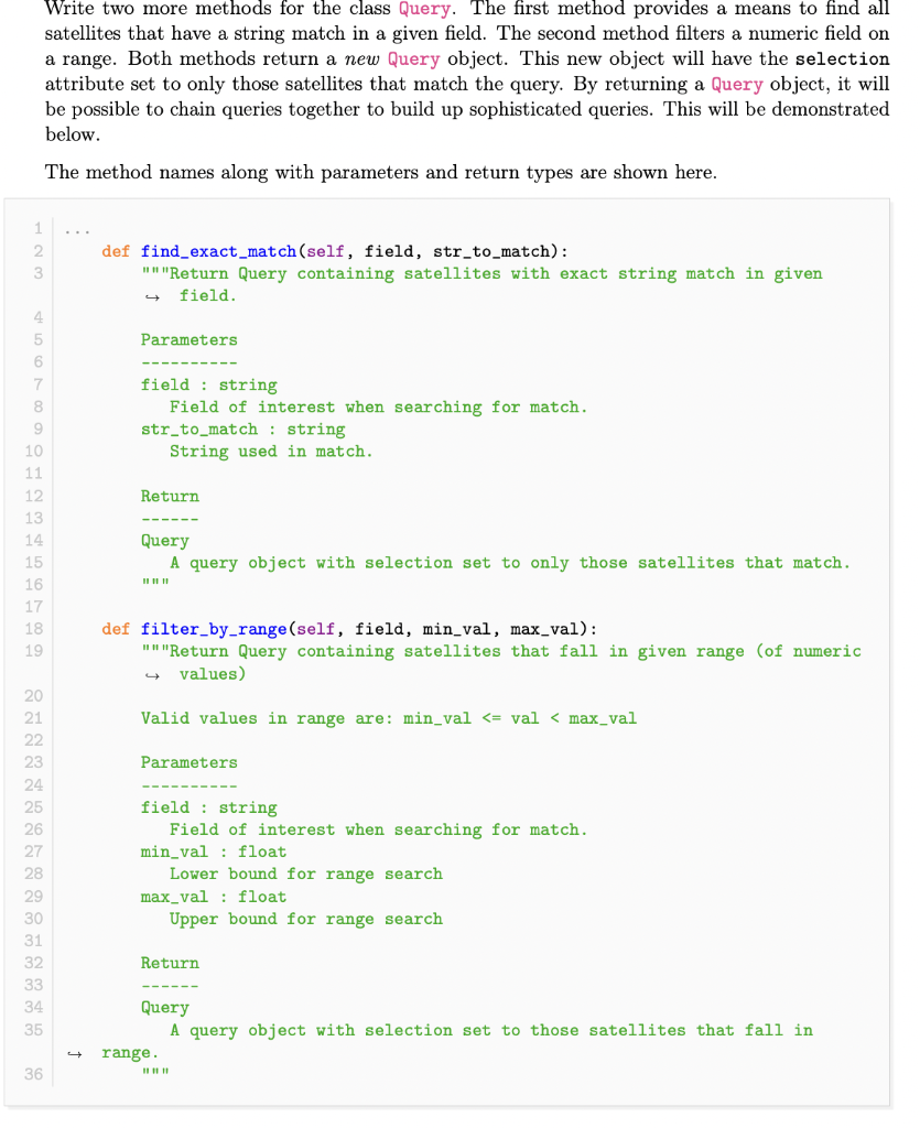 Solved Write two more methods for the class Query. The first | Chegg.com