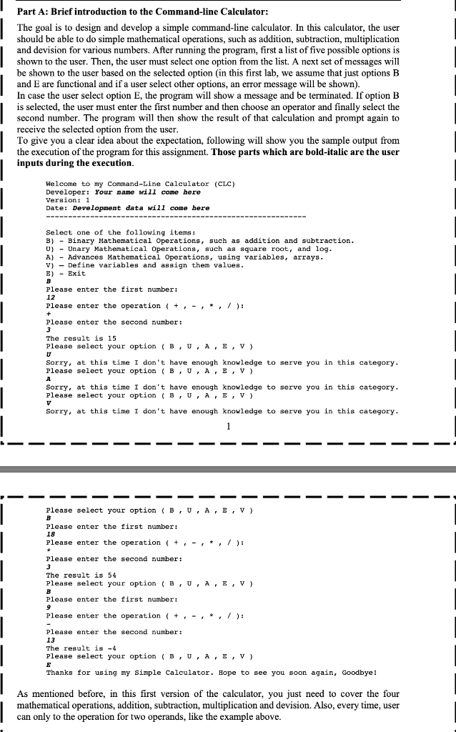 Solved Part A: Brief introduction to the Command-line | Chegg.com
