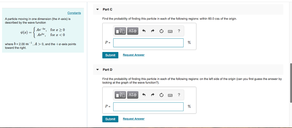 Solved Part C Constants Find the probability of finding this | Chegg.com