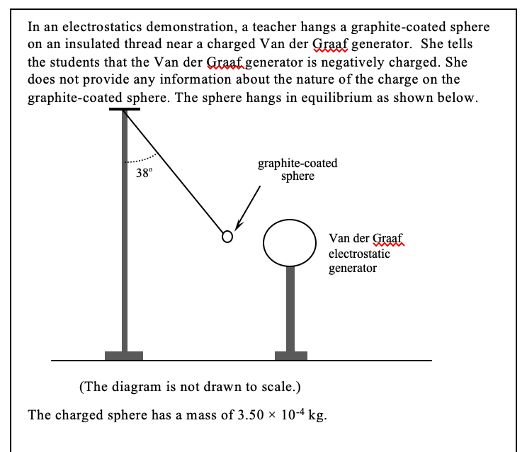 Solved In an electrostatics demonstration, a teacher hangs a | Chegg.com