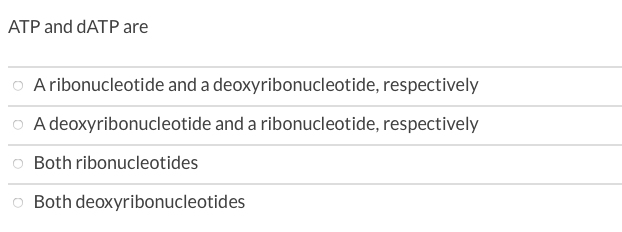 Solved ATP and DATP are Aribonucleotide and a | Chegg.com