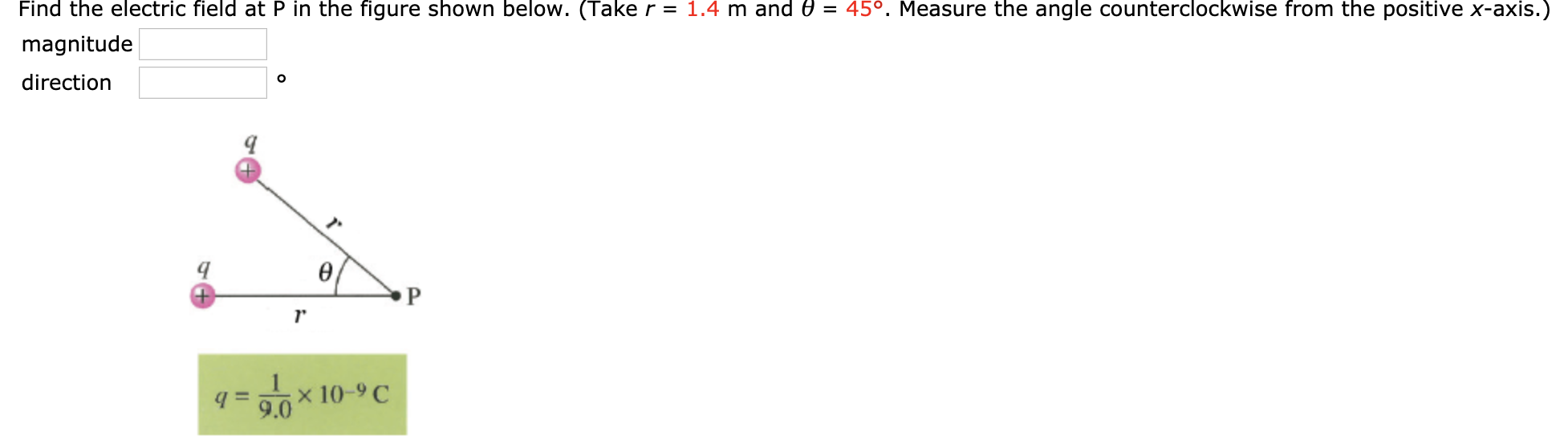 Solved Find the electric field at P in the figure shown | Chegg.com