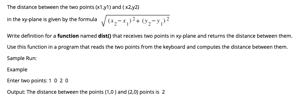 Solved The distance between the two points (x1,y1) and | Chegg.com