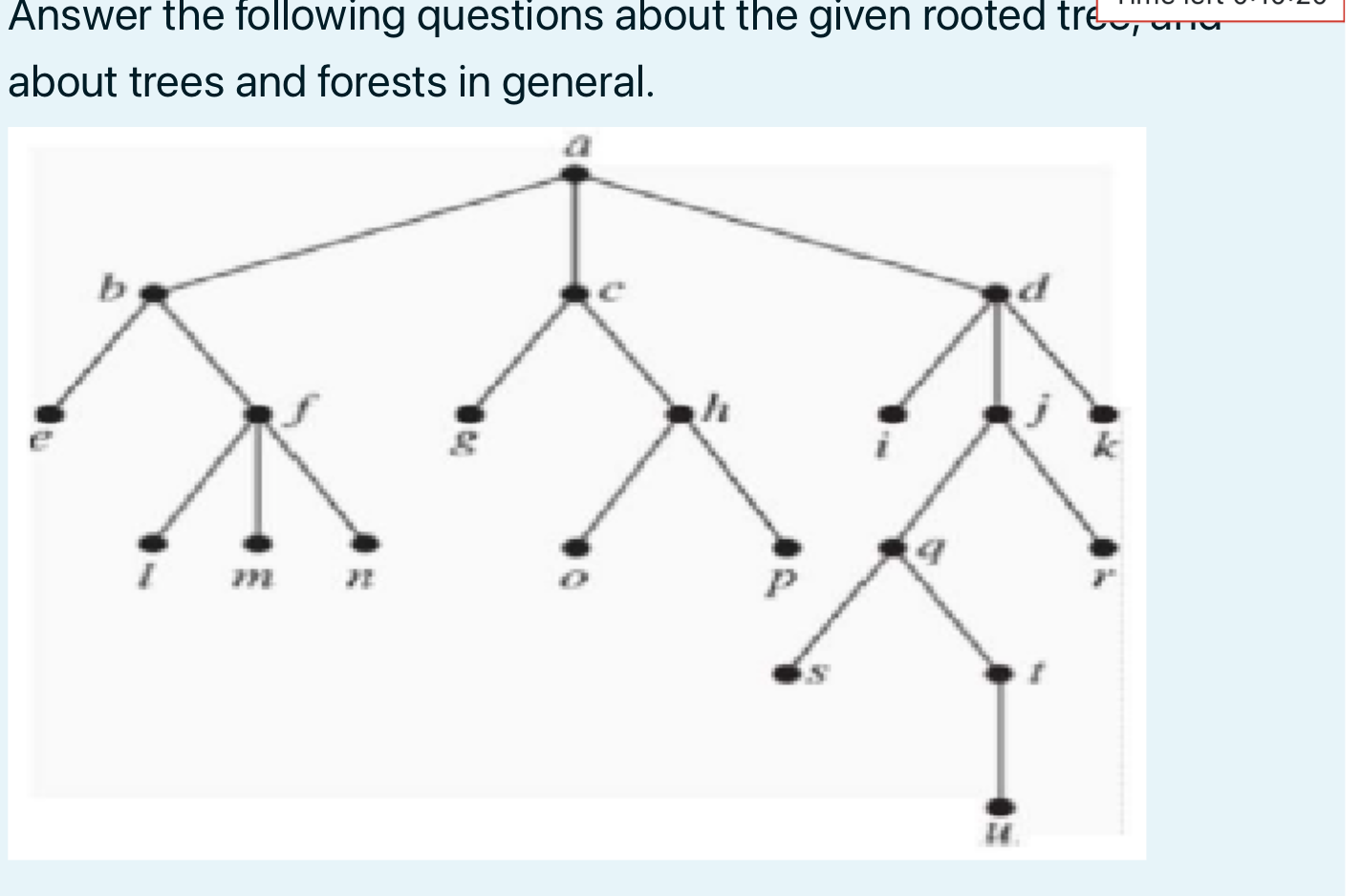 Answer the following questions about the given rooted | Chegg.com