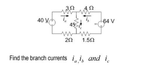 Solved Find the branch currents iaib and ic | Chegg.com