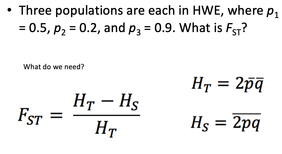 Solved • Three populations are each in HWE, where pa = 0.5, | Chegg.com