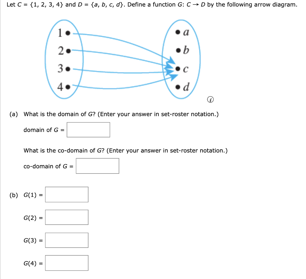 Solved Let C = {1, 2, 3, 4} and D = {a,b,c,d}. Define a | Chegg.com