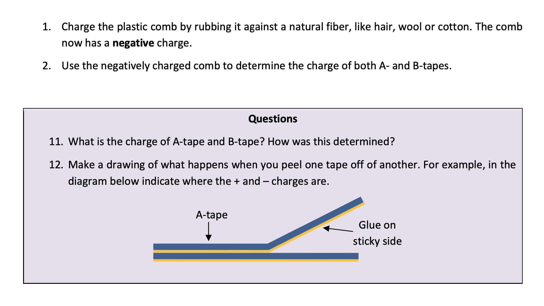 Solved 1. Charge the plastic comb by rubbing it against a | Chegg.com