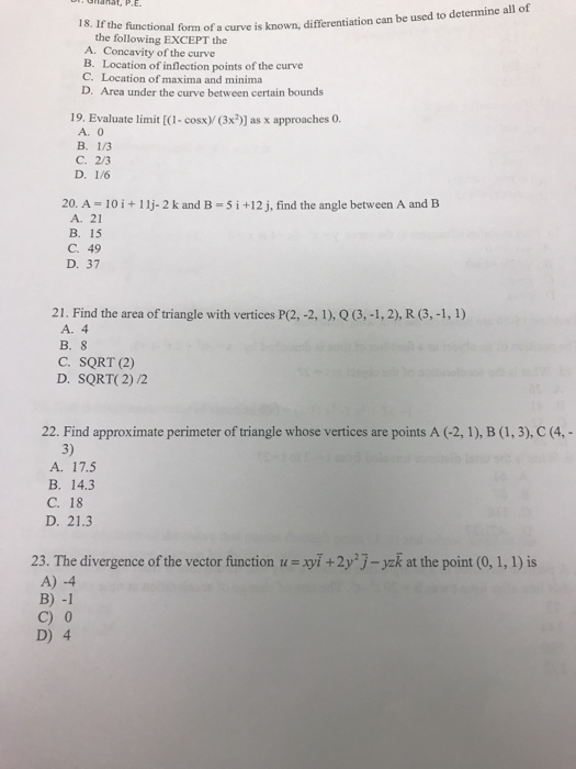 Solved If the functional form of a curve is known, | Chegg.com