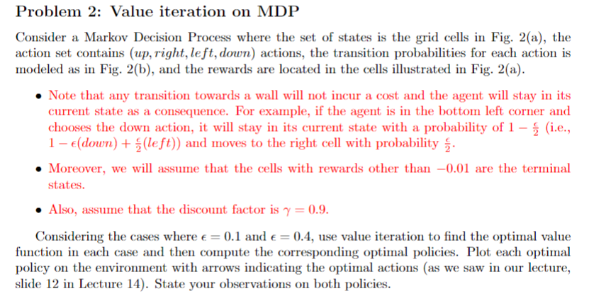Solved Problem 2: Value iteration on MDP Consider a Markov | Chegg.com