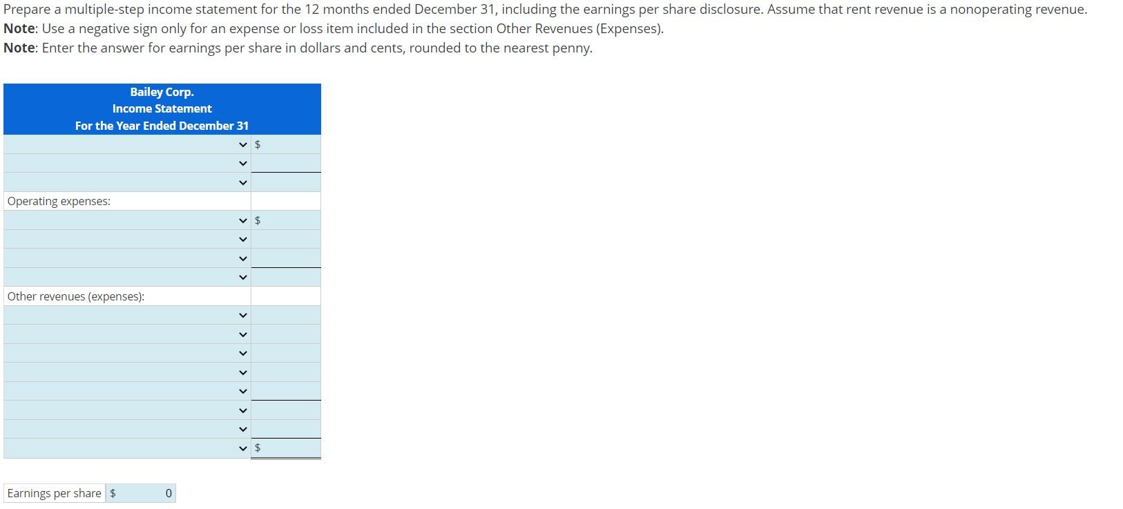 Solved Preparing a Multiple- Step Income Statement The | Chegg.com