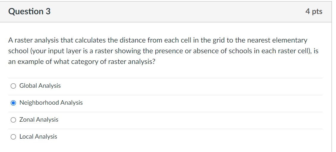 Solved A raster analysis that calculates the distance from | Chegg.com