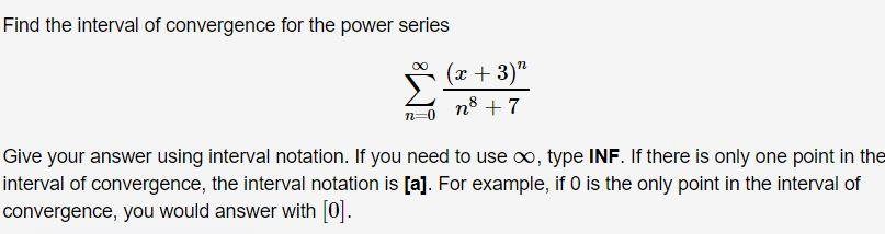 Solved Find the interval of convergence for the power series | Chegg.com