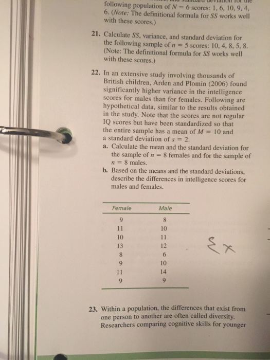 Solved following population of N - 6 scores: 1, 6, 10,9, 4, | Chegg.com