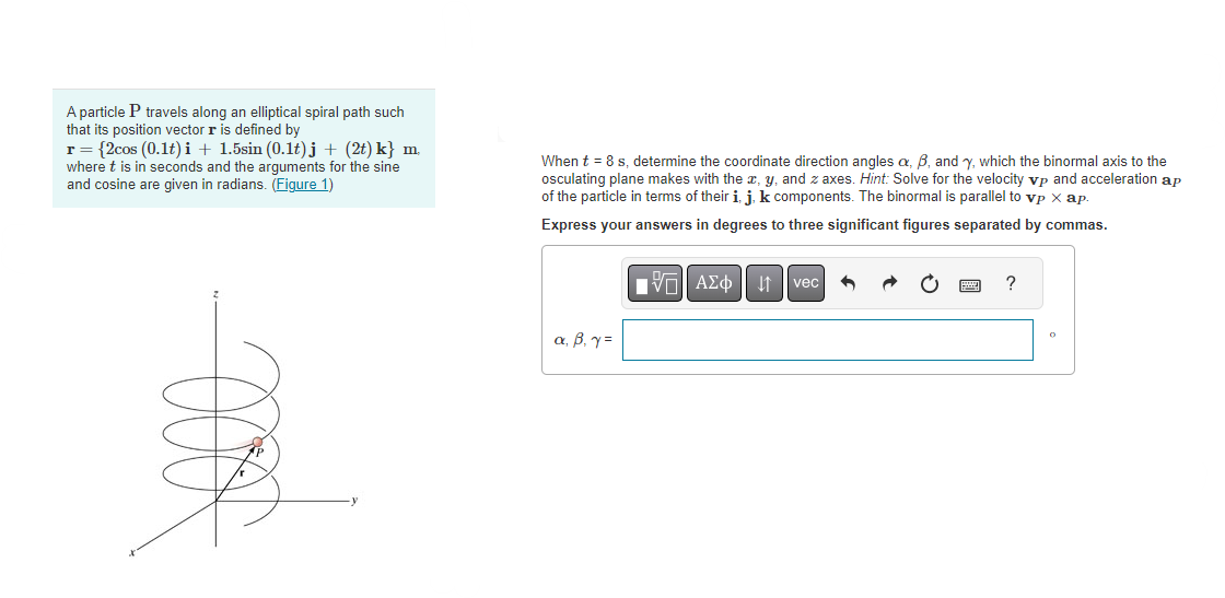 Solved A particle P travels along an elliptical spiral path | Chegg.com