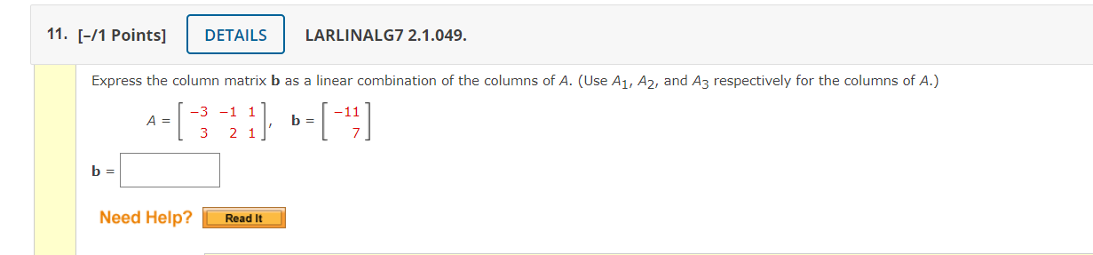 Solved 15. [-19 Points] DETAILS LARLINALG7 2.1.083. Perform | Chegg.com