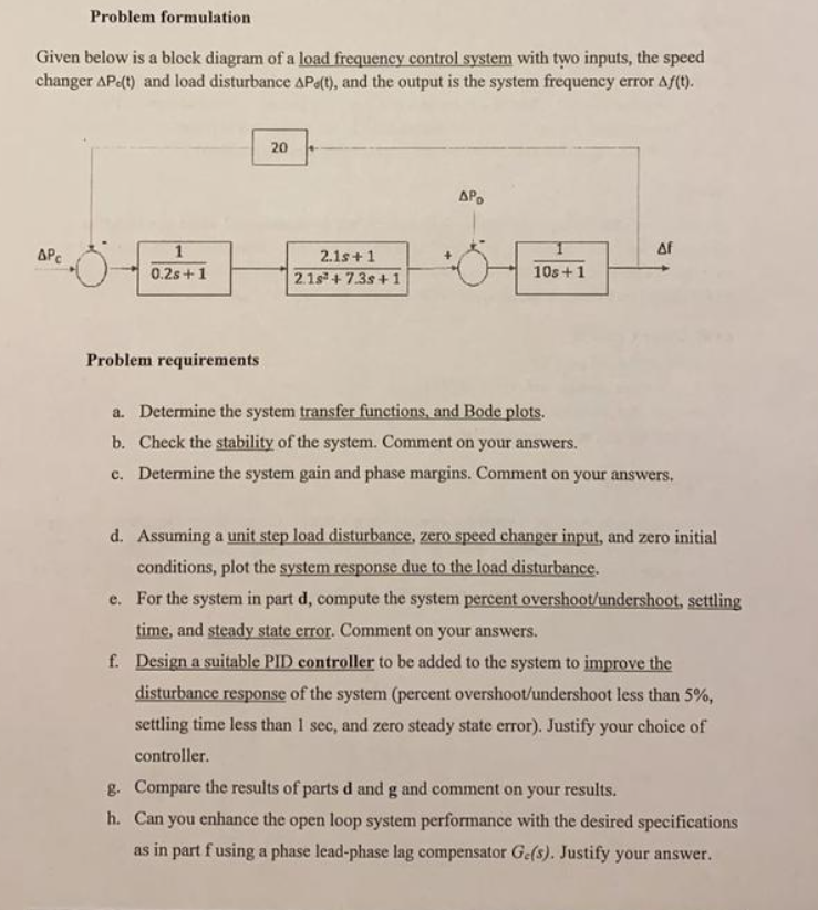 Solved Problem formulation Given below is a block diagram of | Chegg.com