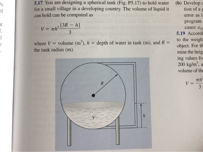 Solved 5.17 You are designing a spherical tank (Fig. P5.17) | Chegg.com