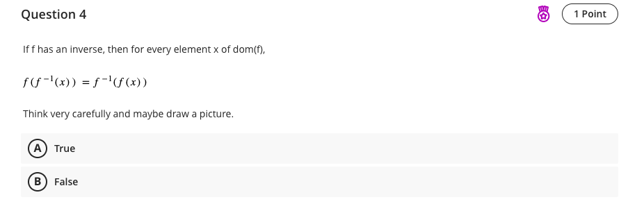 Solved If f has an inverse, then for every element x of dom( | Chegg.com