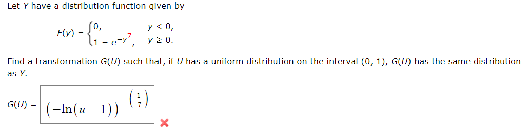 Solved Let Y have a distribution function given by | Chegg.com