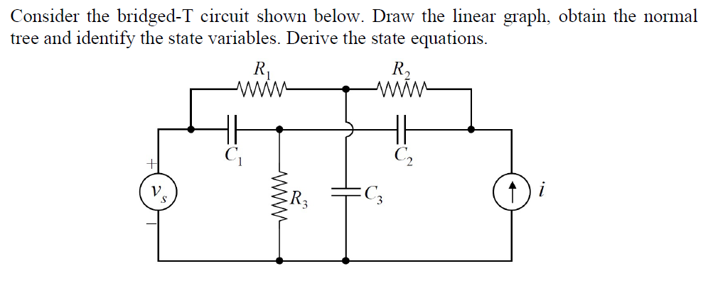 Solved Consider the bridged-T circuit shown below. Draw the | Chegg.com