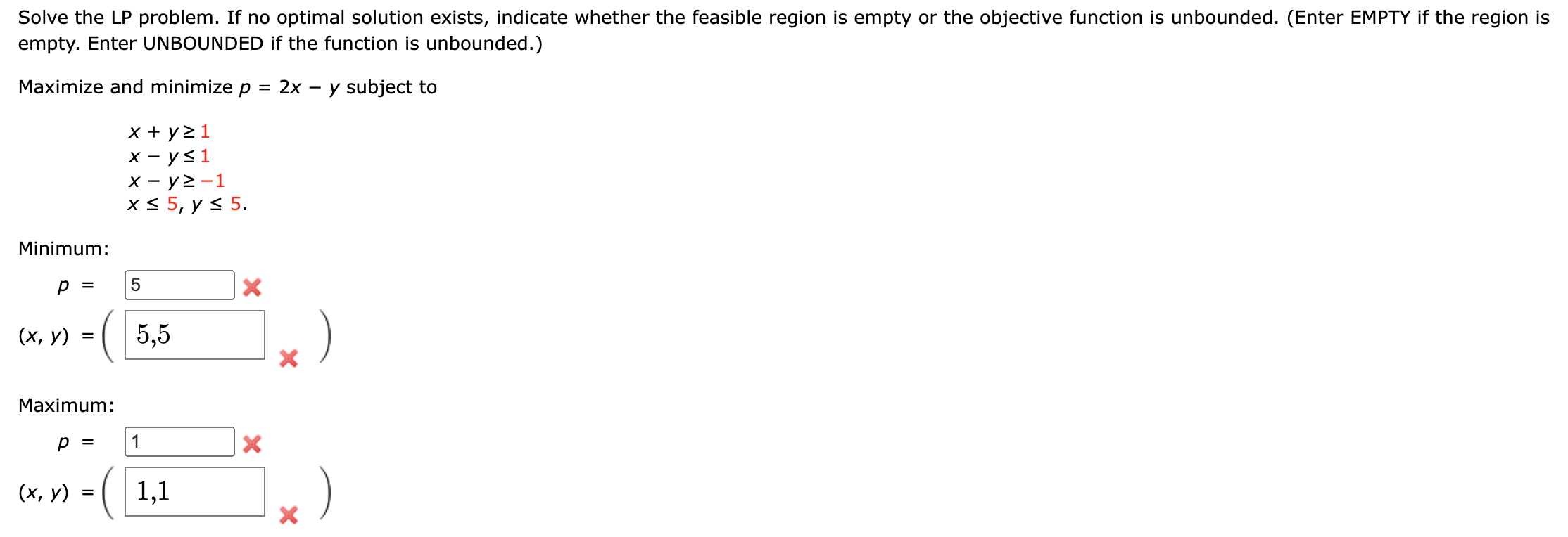 Solved Solve the LP problem. If no optimal solution exists, | Chegg.com