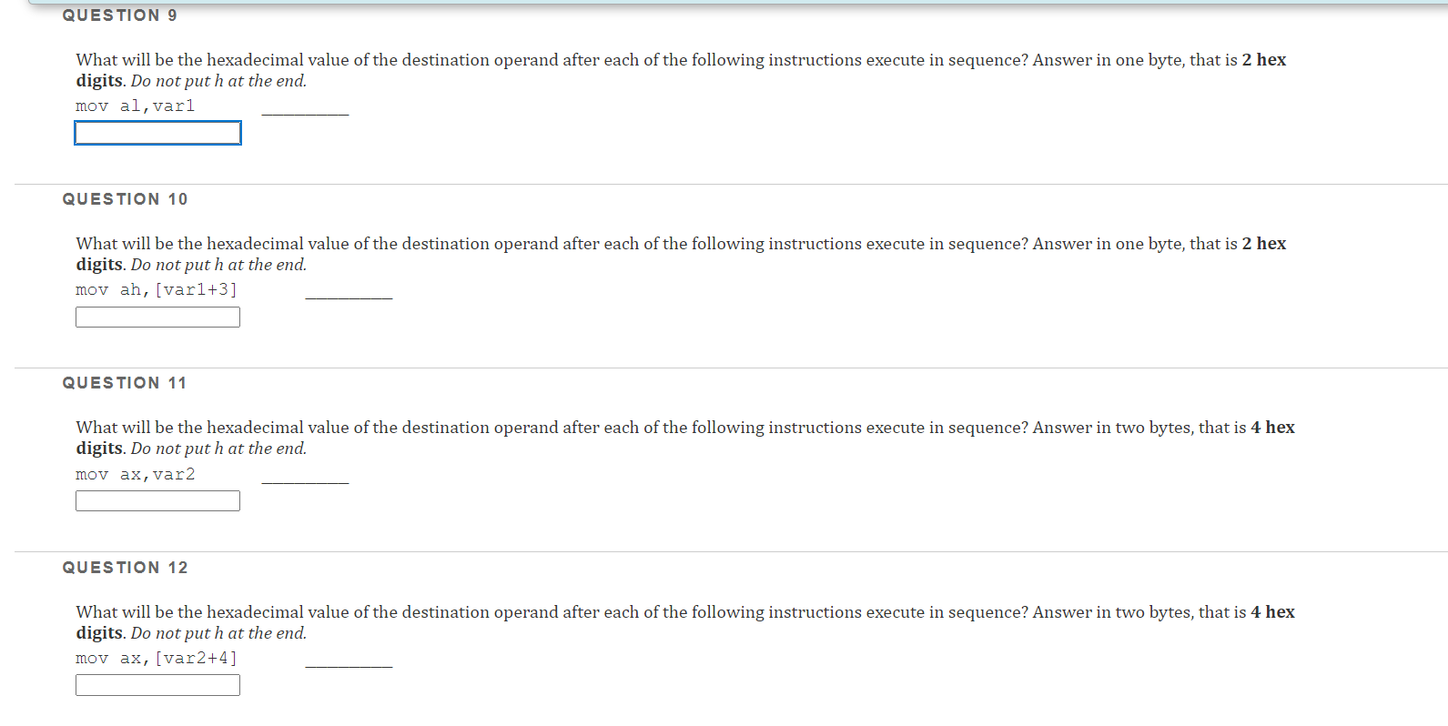 Solved Instructions Use the following variable definitions | Chegg.com