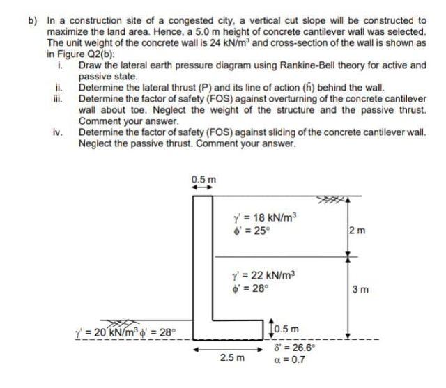 Solved b) In a construction site of a congested city, a | Chegg.com