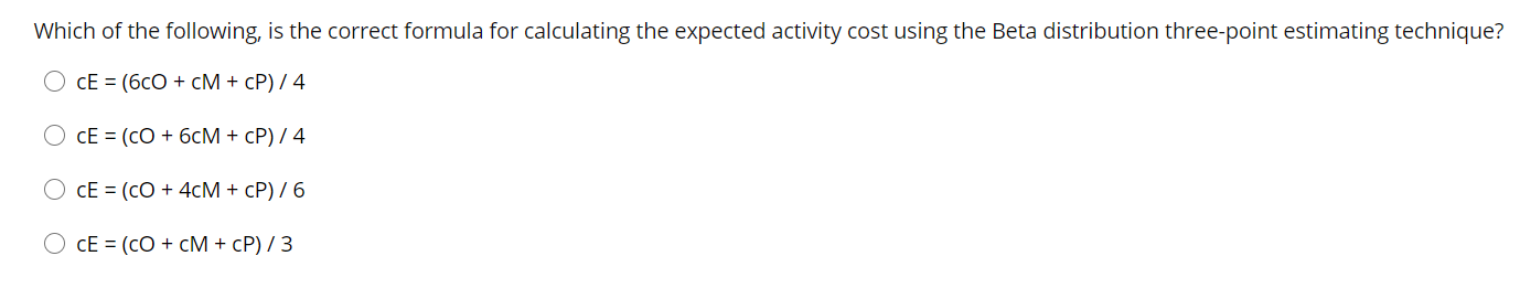 Solved Which of the following, is the correct formula for | Chegg.com
