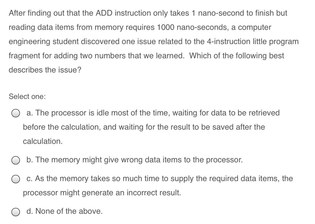 Solved After finding out that the ADD instruction only takes | Chegg.com
